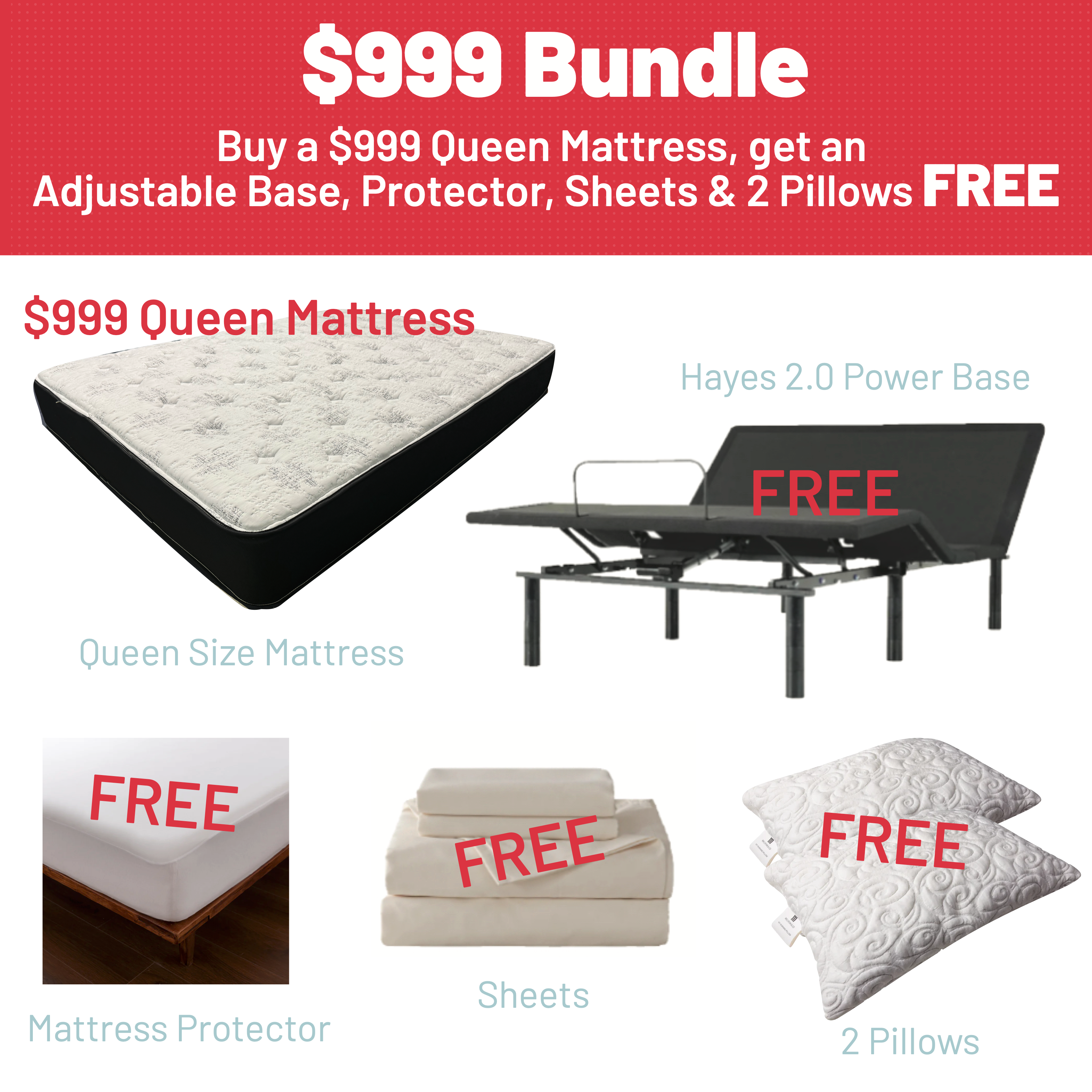 $999 Queen Bundle – MurMaid Mattress